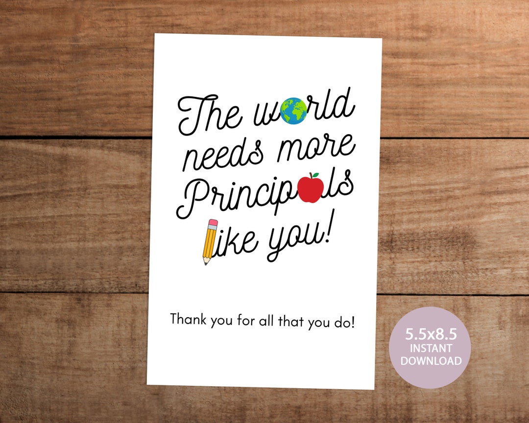 Principal Appreciation Thank You Flat Card Printable the World Needs ...