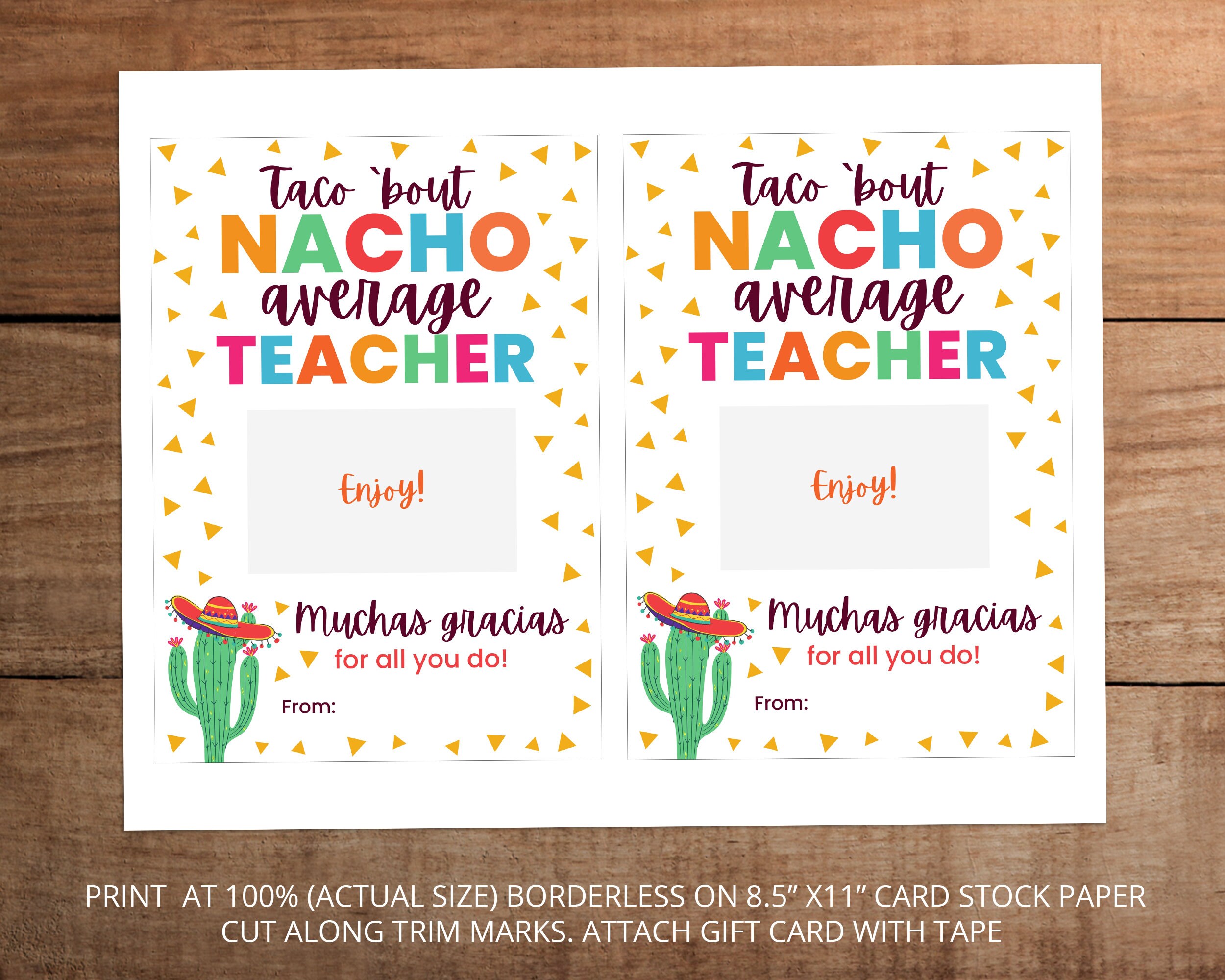 Instant Download Teacher Appreciation Taco Nacho Mexican Food - Etsy