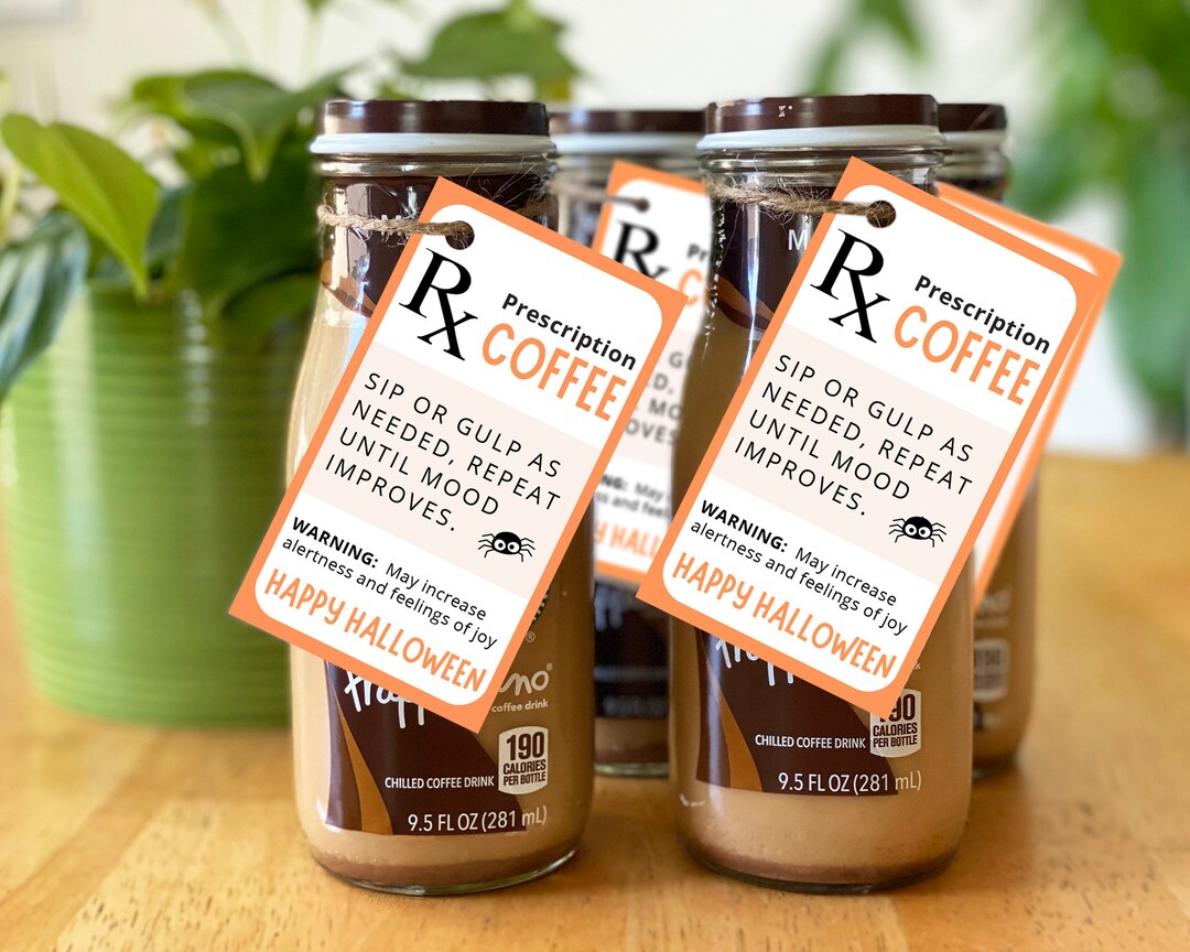 Halloween Coffee Gift Tag Printable for Staff Employee Nurse Teacher ...