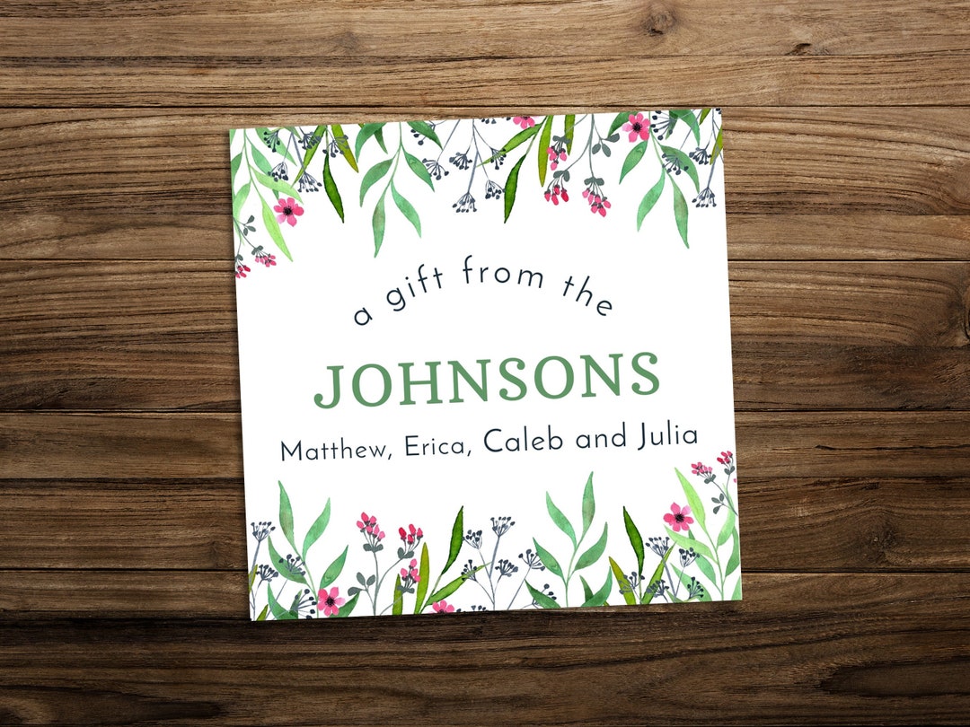 Editable Gift Tag Printable Gift Enclosure Card Personalized Family ...