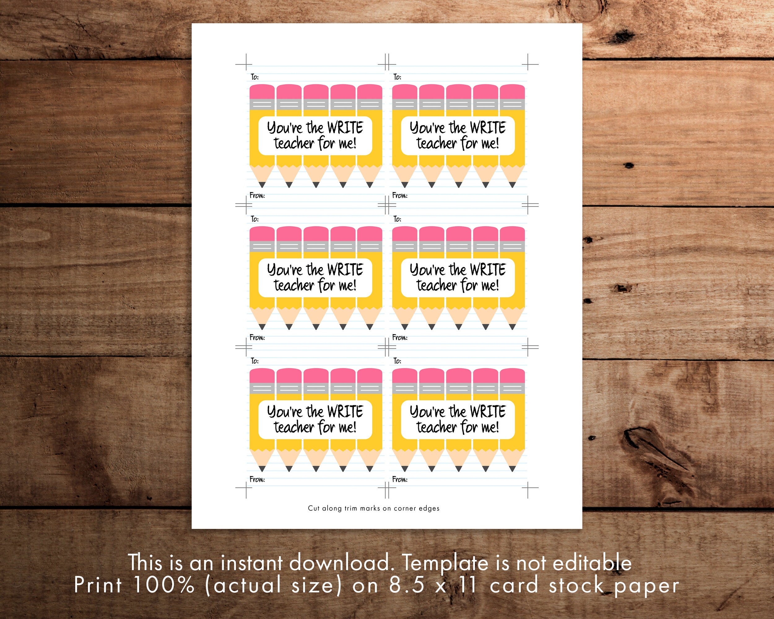 You're the write teacher for me gift tag First day of | Etsy