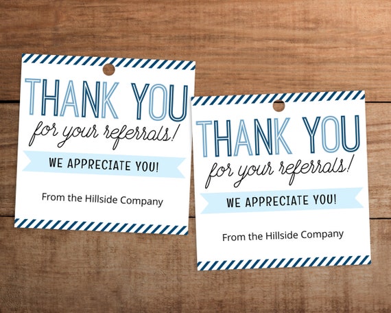 Editable Thank You for Your Referrals Gift Tag Printable for - Etsy