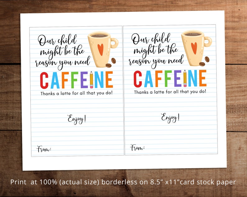 Teacher Appreciation Coffee Caffeine Gift Card Holder - Etsy