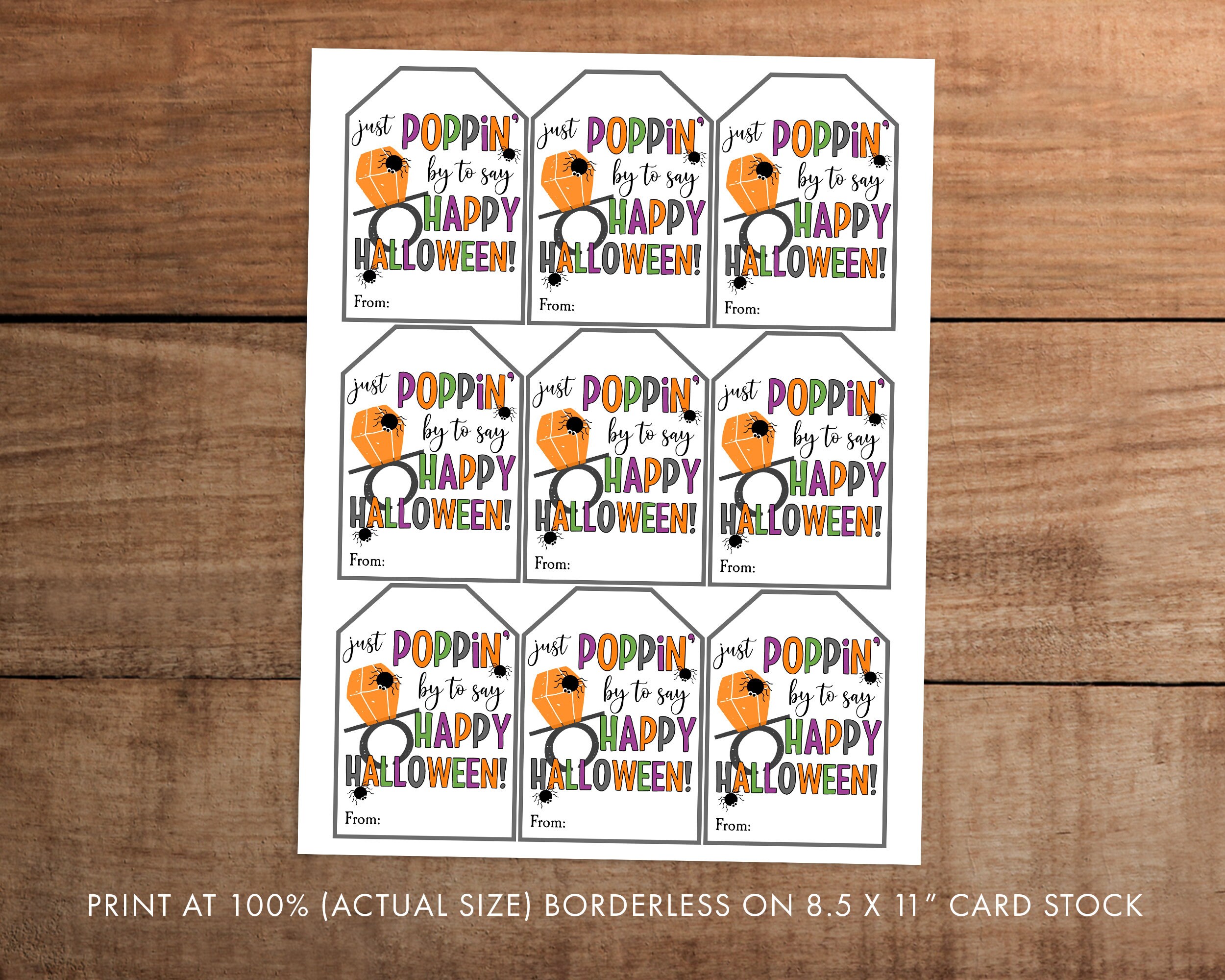 Halloween Ring Pop Gift Tags: Printable Treat Labels (PDF) - Etsy
