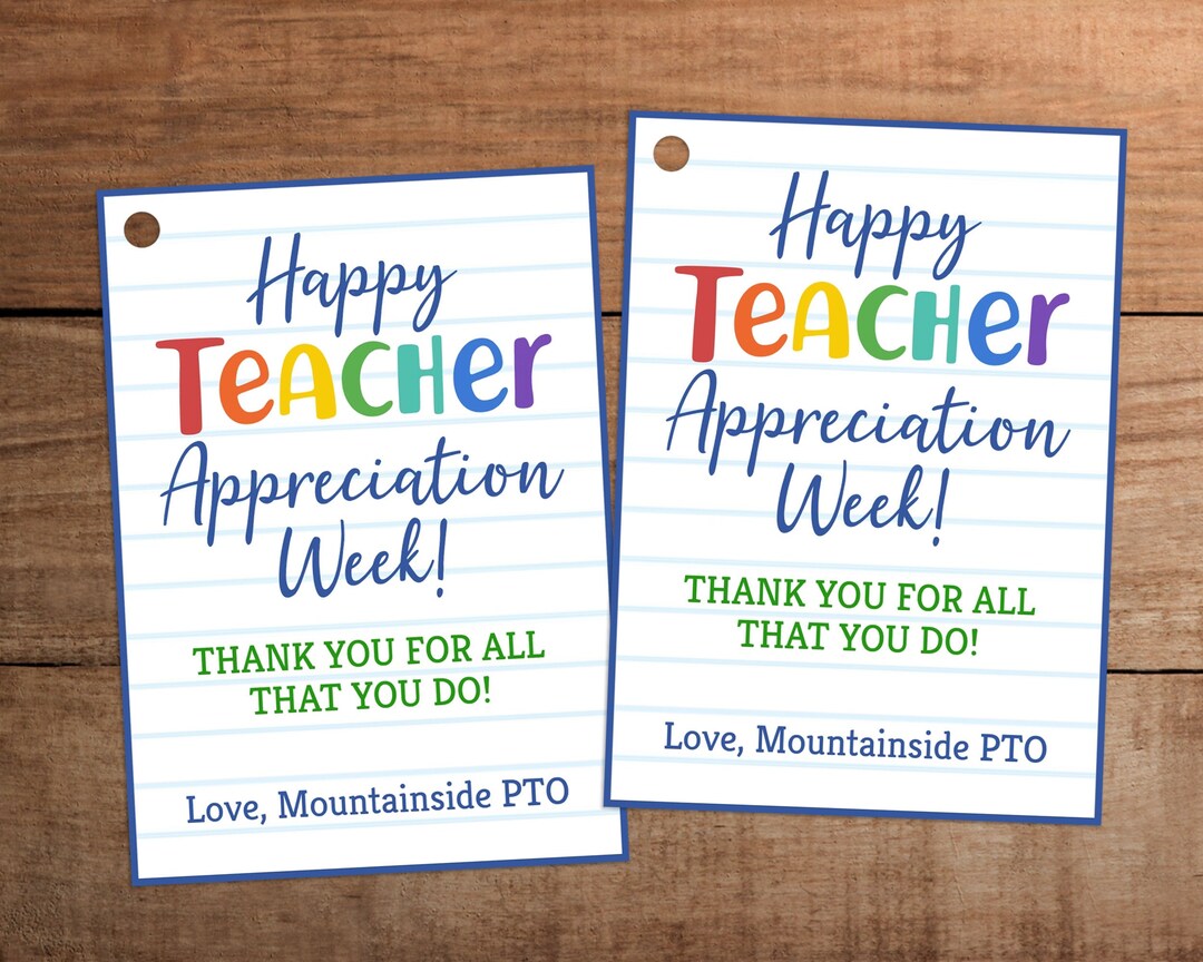 Editable Thank You Gift Tag Printable for Teacher Appreciation Week ...