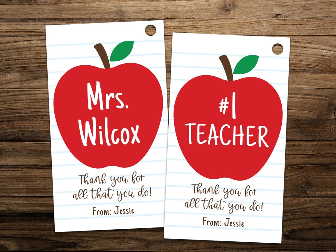 Editable Teacher Appreciation Thank You Gift Tag Printable for Sweets ...