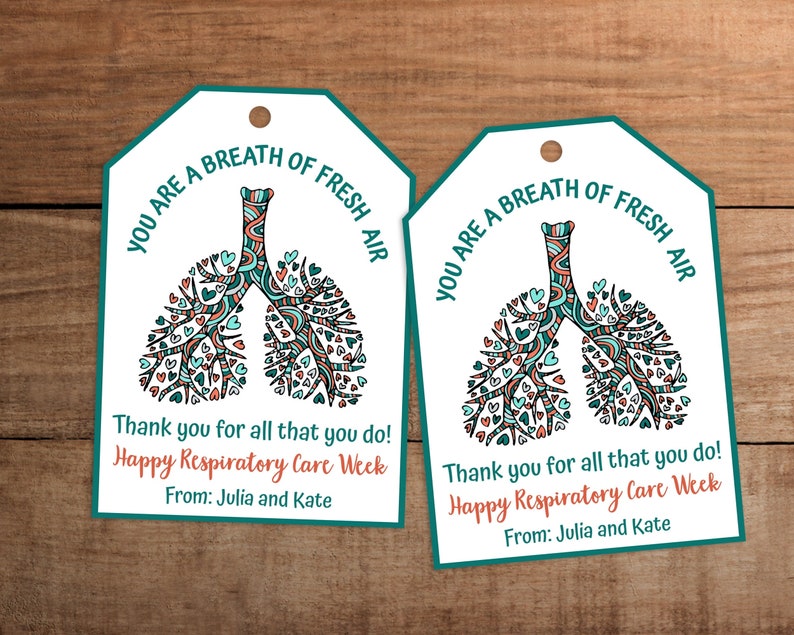 Editable Respiratory Therapist Appreciation Thank You Gift Tag - Etsy