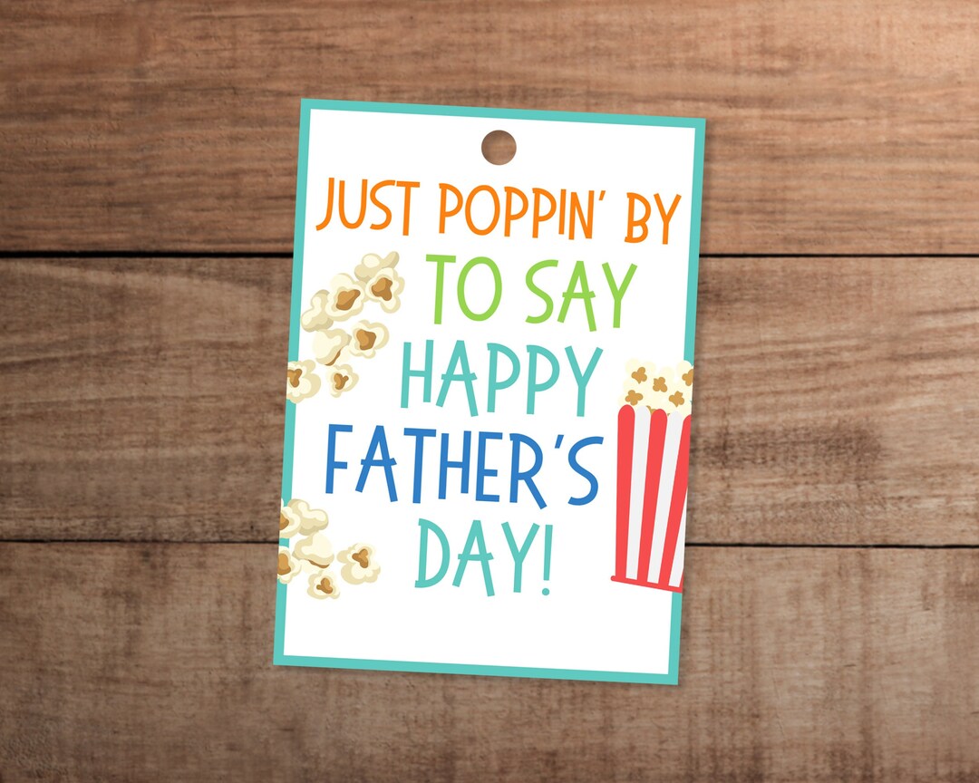 Father's Day Popcorn Gift Tag: Printable Treat Tag (instant Download ...