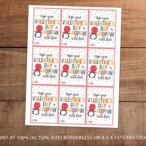 Valentines Candy Gift Tag Printable for Kids Classroom Exchange Party ...