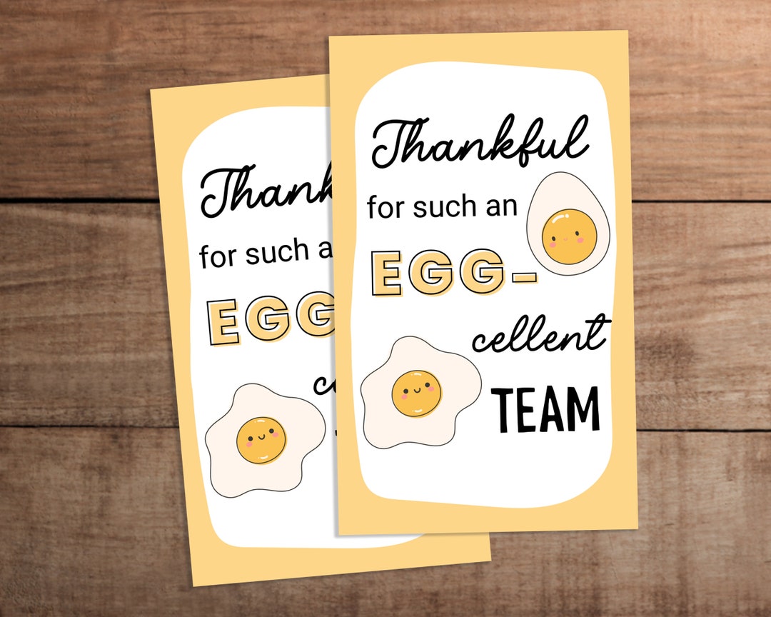3x5" Thankful for Such an Eggcellent Team Pun Gift Tag Card for Teacher ...