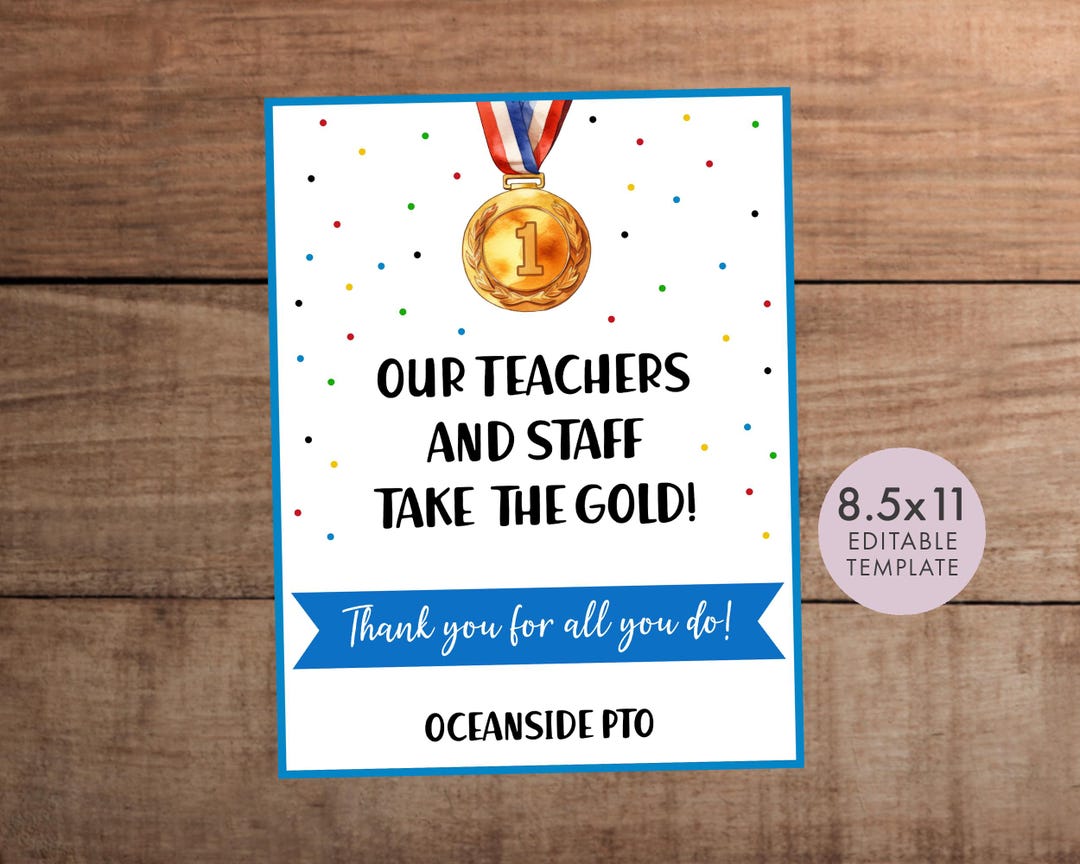 Sports Theme Teacher Appreciation Sign: Editable Printable (8.5x11) - Etsy
