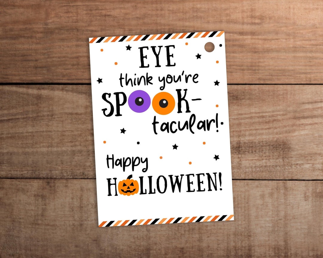 Halloween Gift Tag Printable for Candy Eyeballs Treats | for Kids ...