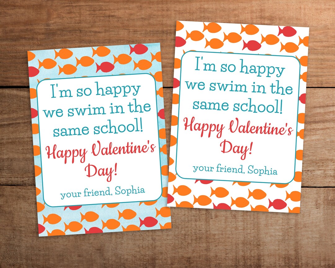 Valentine Goldfish Crackers Gift Tag Printable I'm so Glad We Swim in ...
