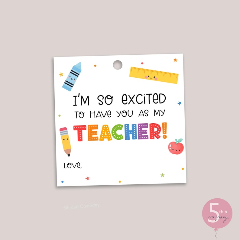 Teacher Appreciation Gift Tag Printable: Back to School Thank You - Etsy