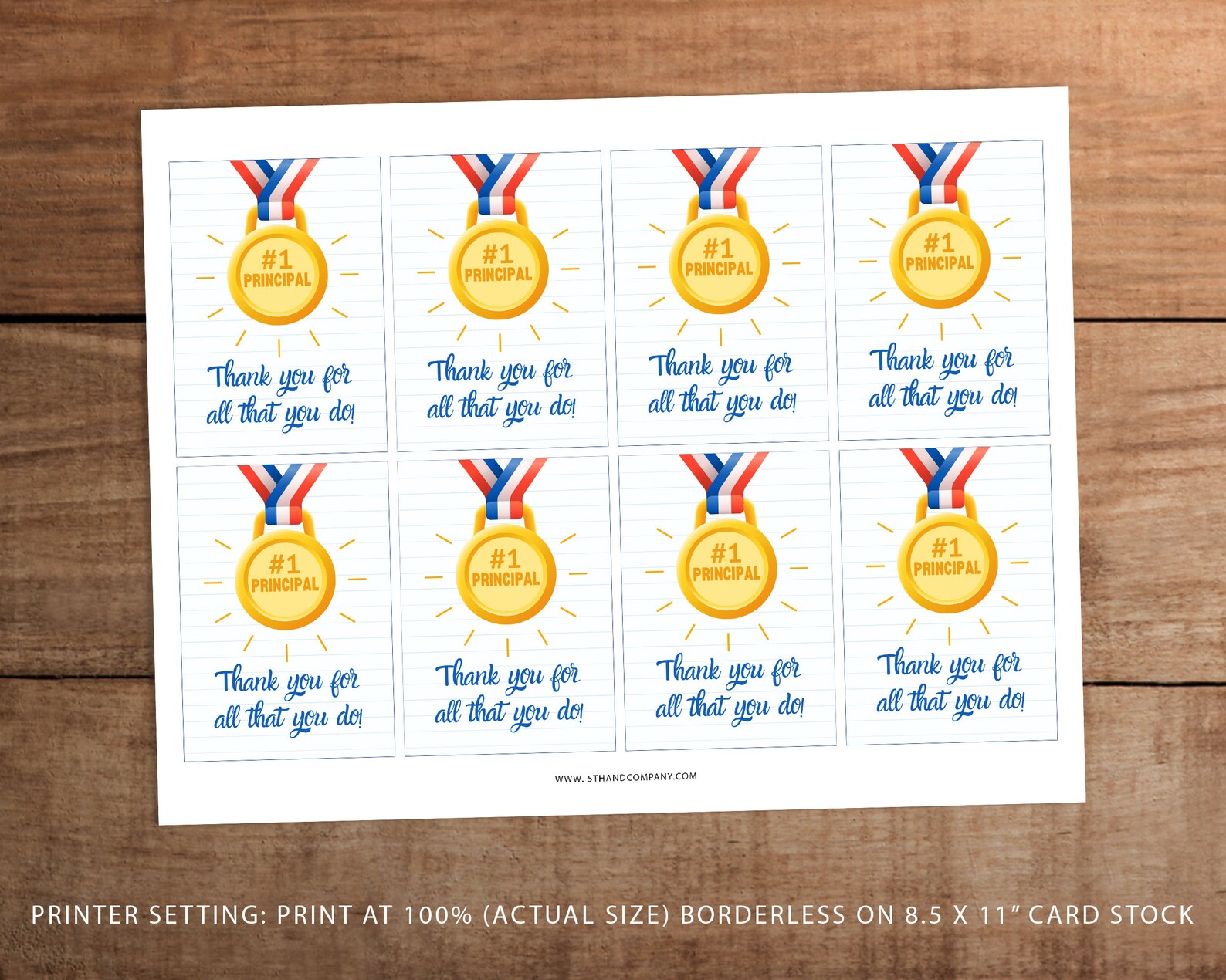 Principal Appreciation Gift Tag Printable #1 Principal Medal (PDF) - Etsy