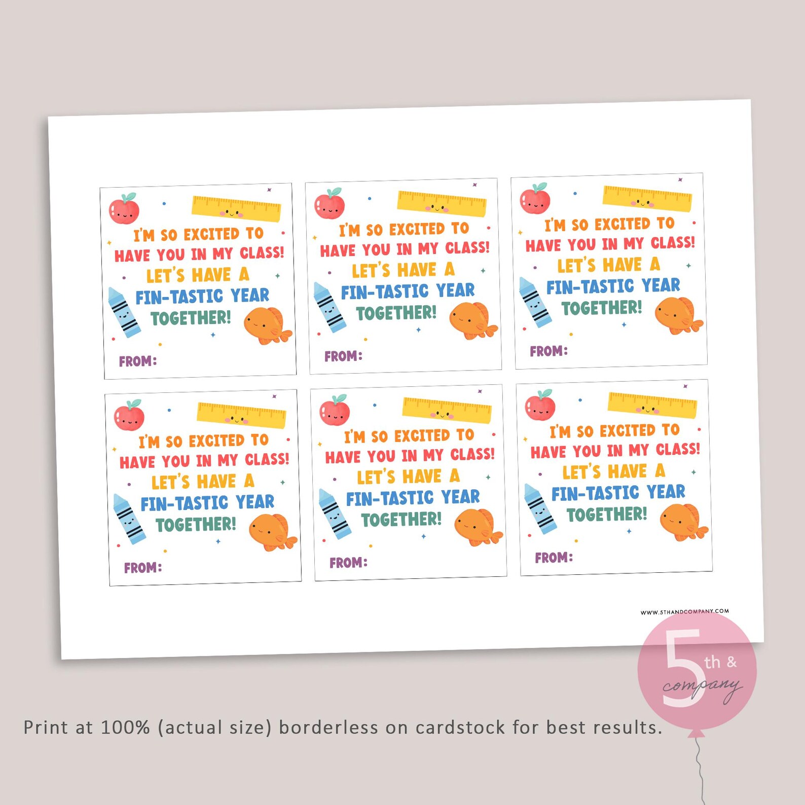 Goldfish Treat Tag: Fin-tastic Student Gift (digital Download) - Etsy