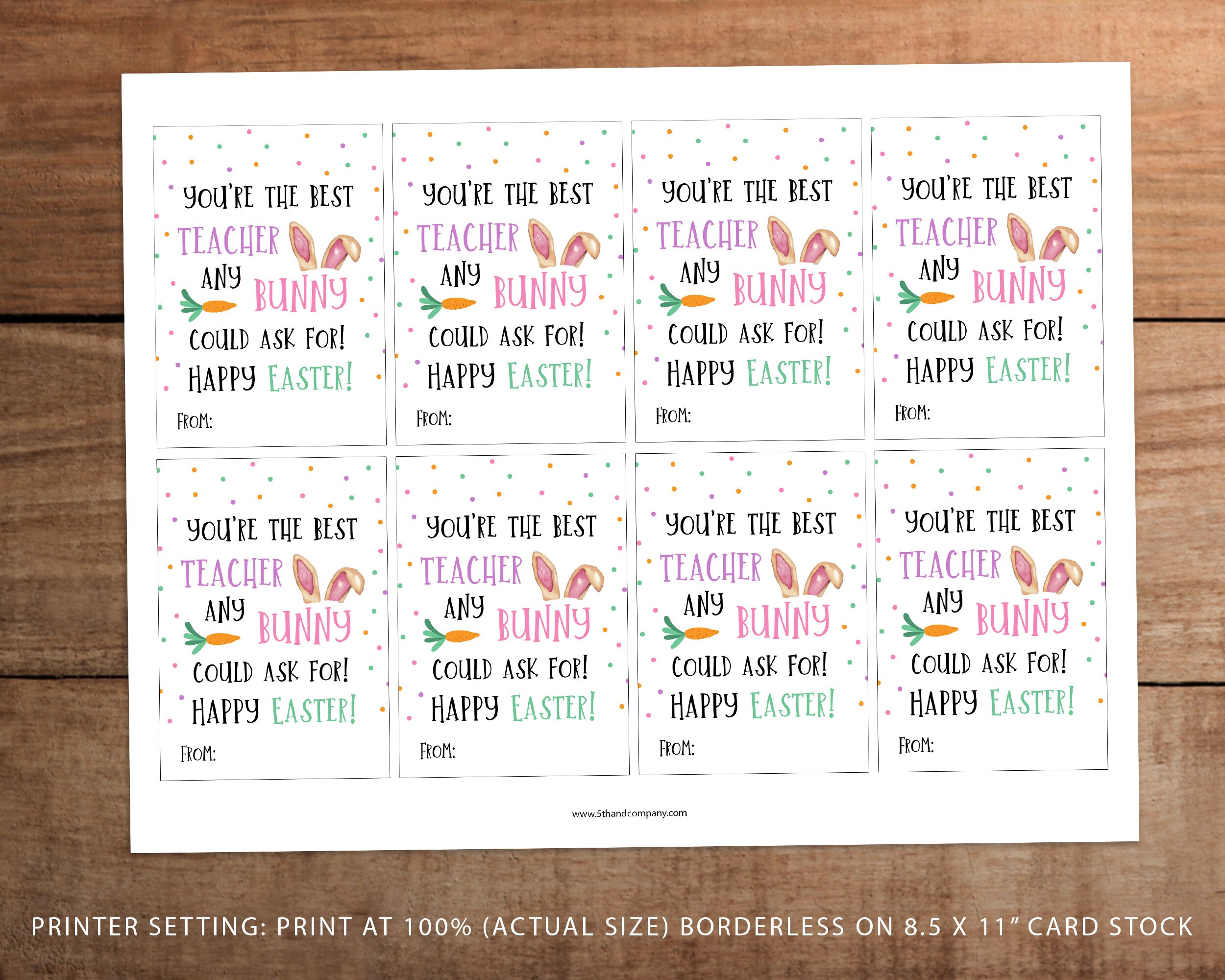 Teacher Appreciation Easter Gift Tag Printable You're the Best Teacher ...