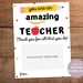 You Are an Amazing Teacher Appreciation Gift Card Holder - Etsy
