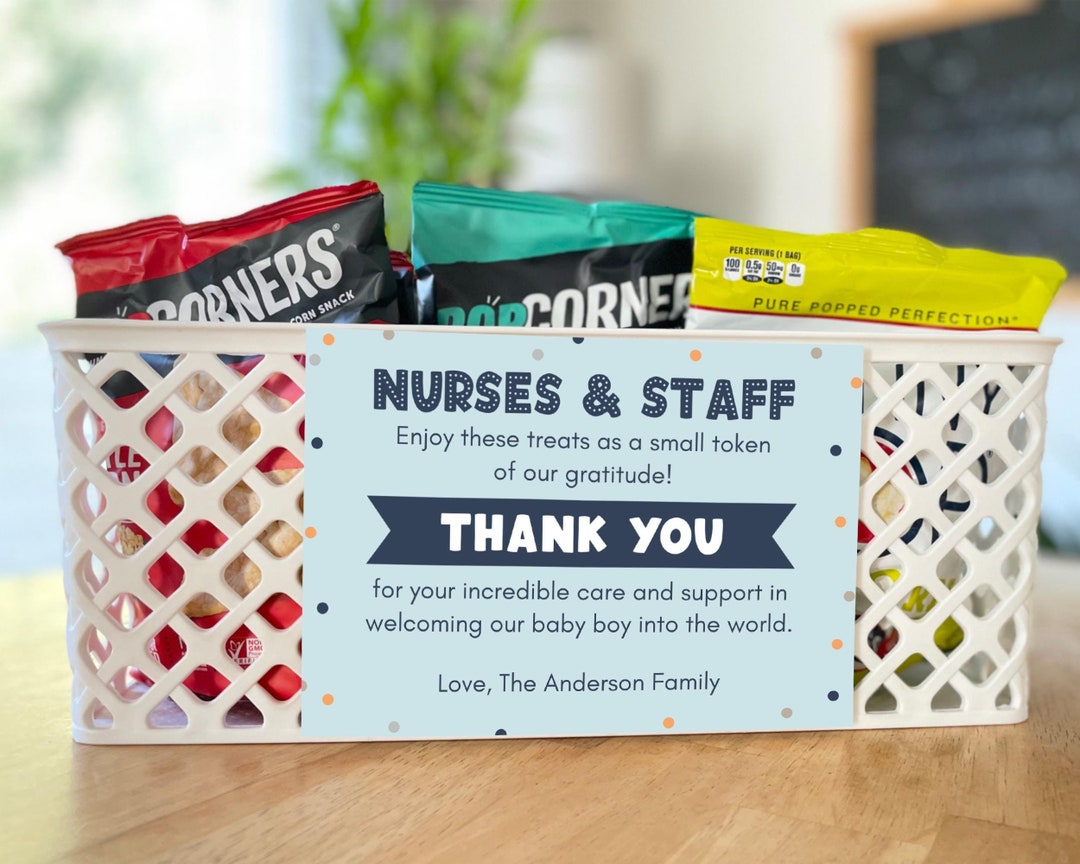 Editable Nurse Thank You Tag Hospital Staff Gift Basket Label (digital ...