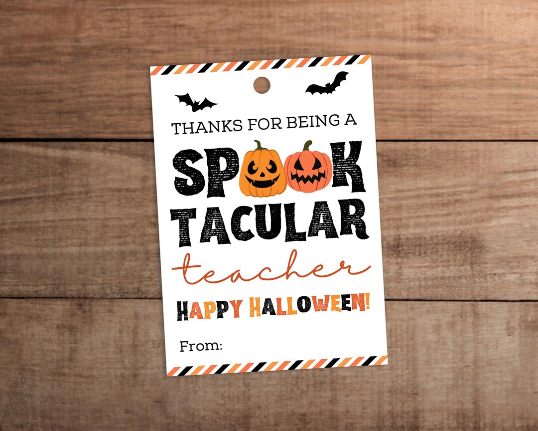 Teacher Halloween Gift Tag Printable | Thank You for Being a ...