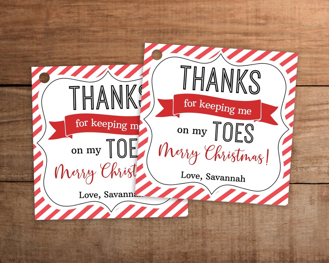 Editable Christmas Pedicure Nail Polish Socks Gift Tag Printable Thank ...