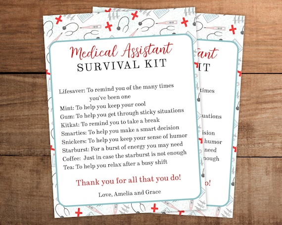 Editable Medical Assistant Survival Kit Printable for - Etsy