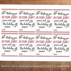 Christmas Bundt Cake Gift Tag Printable for Friend Coworker Staff Nurse ...