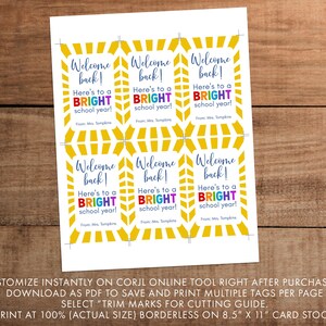 Editable Back to School Gift Tag: Teacher & Staff Appreciation (digital ...