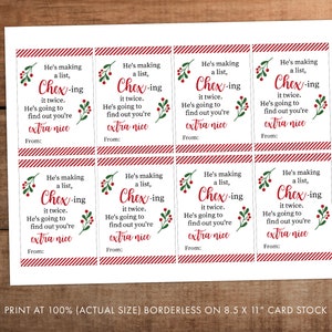 Christmas Chex Mix Gift Tag Printable for Friend Coworker Staff Nurse ...