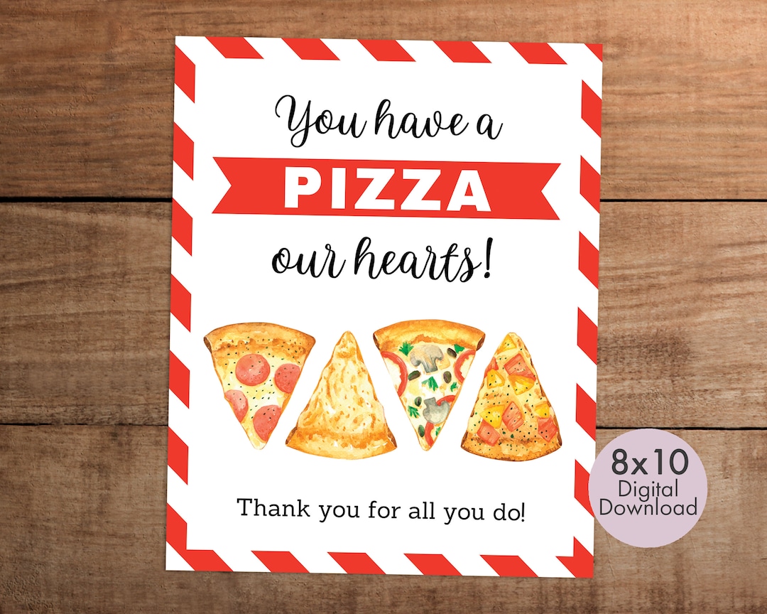 8x10 Pizza Party Appreciation Sign Printable to Thank Staff Employee ...