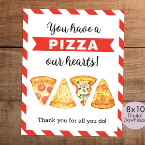 8x10 Pizza Party Appreciation Sign Printable to Thank Staff Employee ...