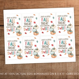 Fall Treat Gift Tag Printable: Sweet Appreciation (PDF) - Etsy