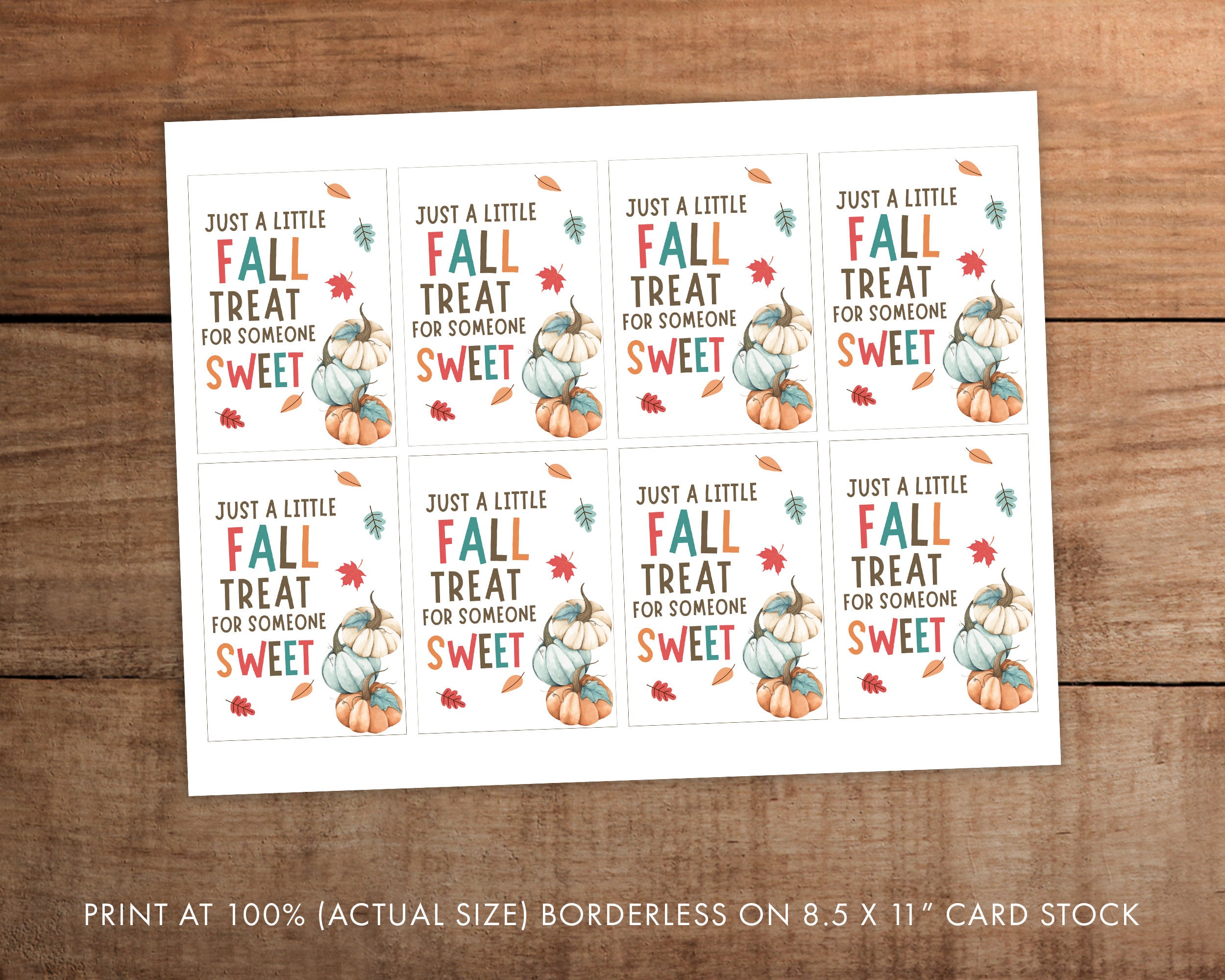 Fall Treat Gift Tag Printable: Sweet Appreciation (PDF) - Etsy