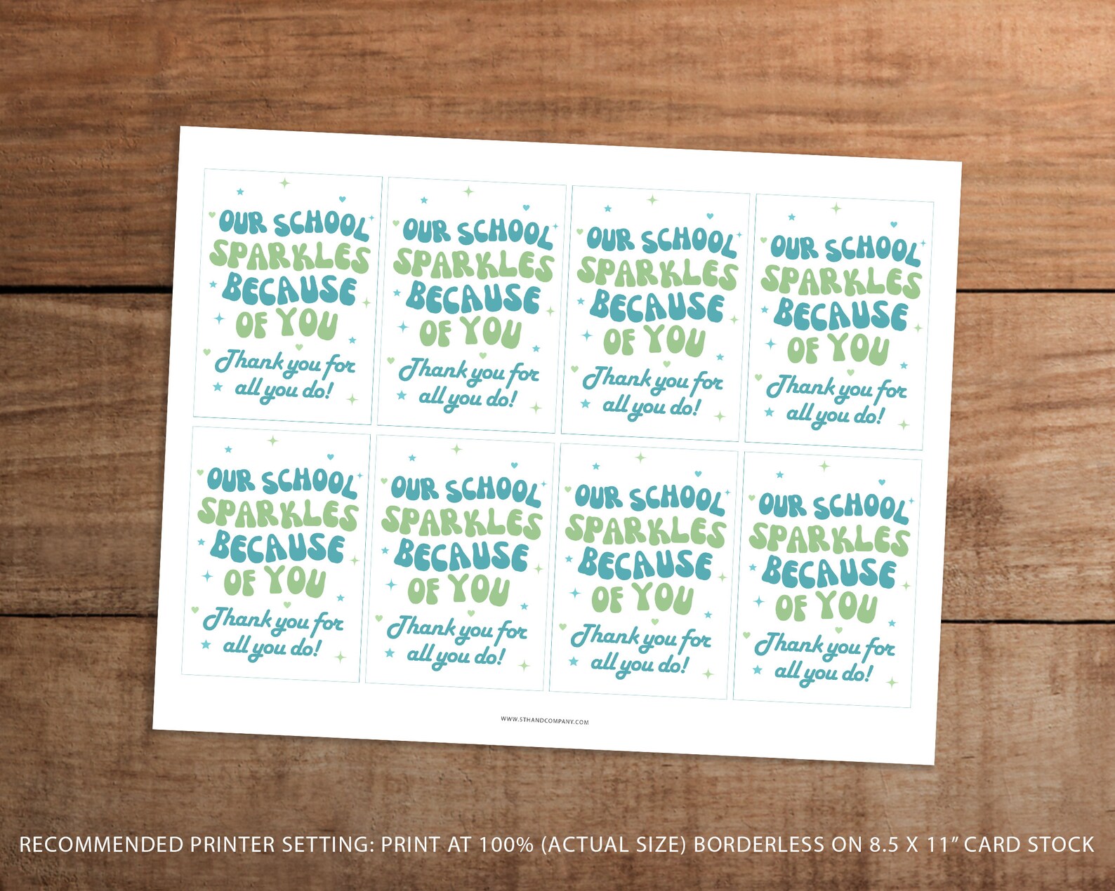 Custodian Appreciation Gift Tag Printable: School Thank You (PDF) - Etsy