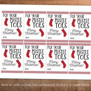 For Your Mistletoes Christmas Socks Gift Tag Printable for Friend ...