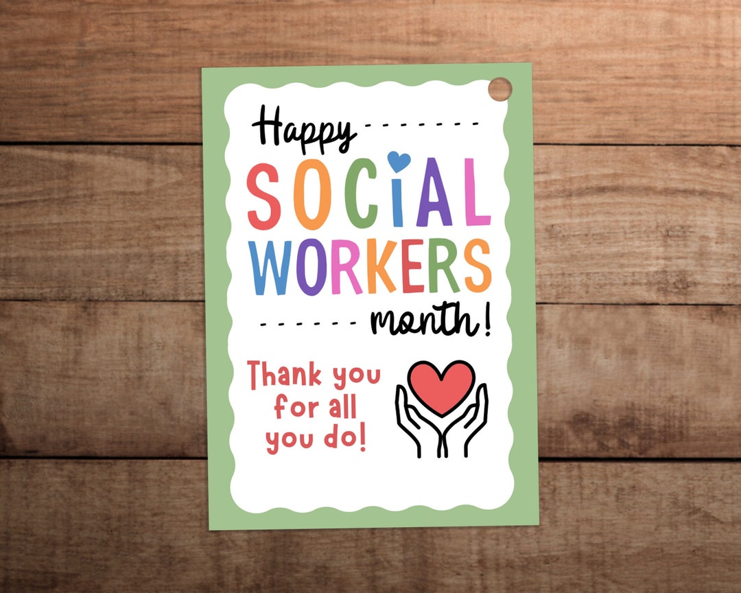 Social Worker Appreciation Month Thank You Gift Tag Printable - Etsy