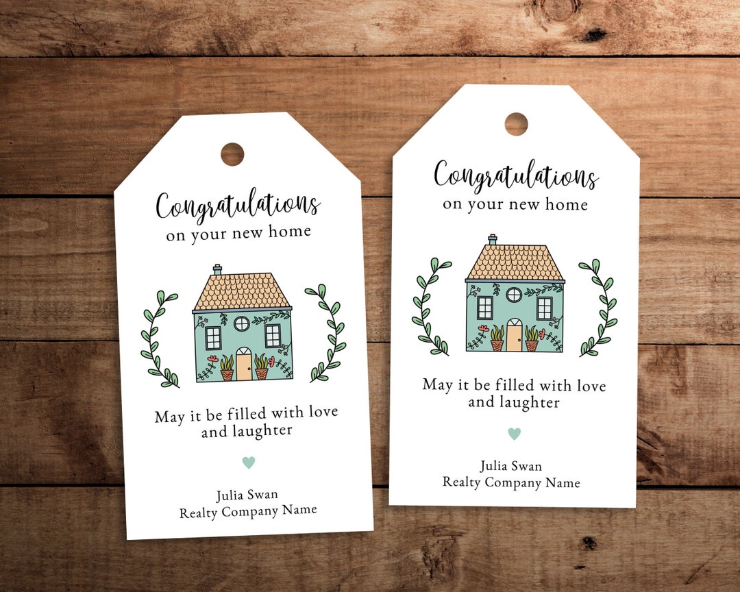 Housewarming Gift Tag Printable, Realtor Gift Tag, Hostess Gift Tag ...