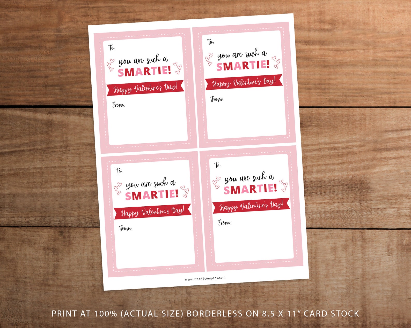 Kids Valentine Smarties Gift Tag Printable | Instant Download - Etsy