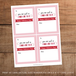 Kids Valentine Smarties Gift Tag Printable | Instant Download - Etsy