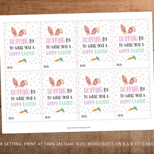 Hopping by to Wish You a Happy Easter Gift Tag Printable for Kids ...