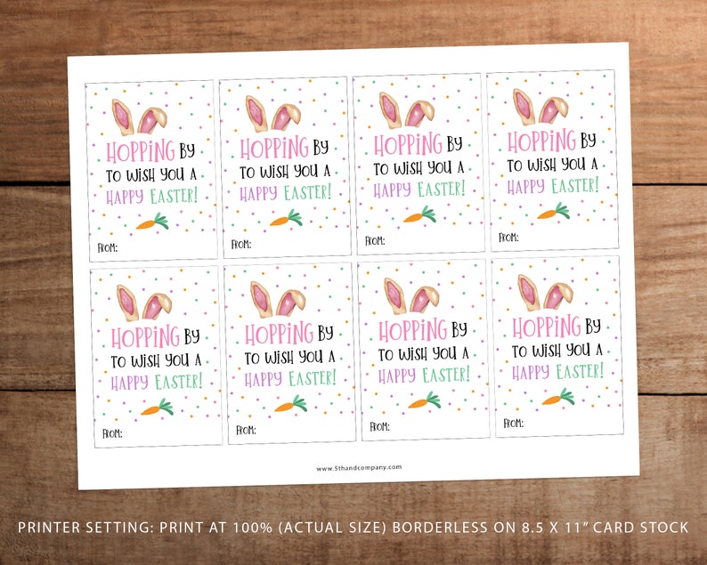 Hopping by to Wish You a Happy Easter Gift Tag Printable for Kids ...