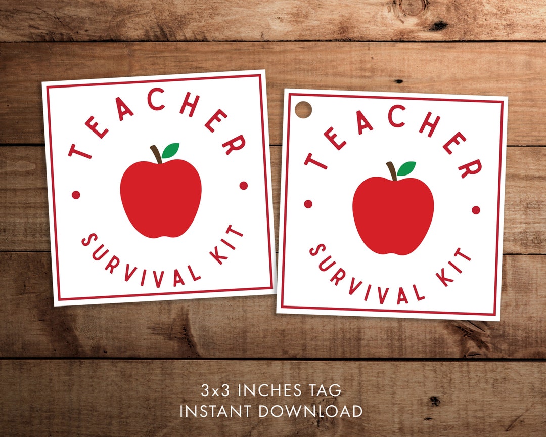 Teacher Appreciation Survival Kit Gift Tag Back to School - Etsy