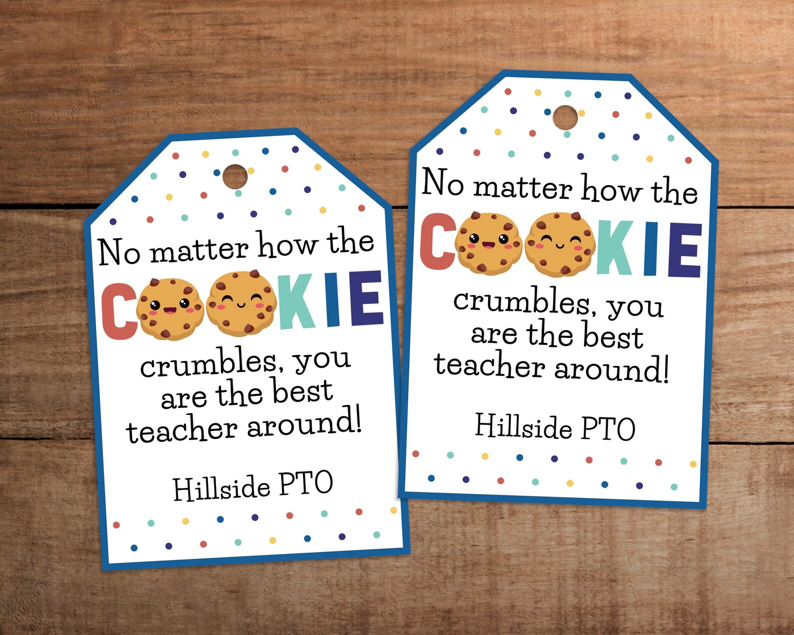Editable Cookie Gift Tag Printable for Teacher Appreciation - Etsy