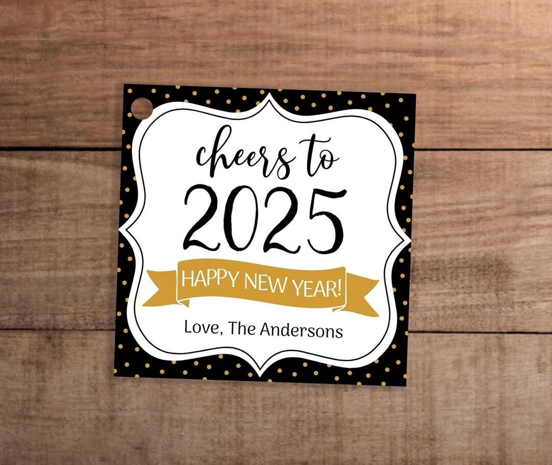 Editable New Year Gift Tag Printable Cheers to 2025 for Coworkers ...