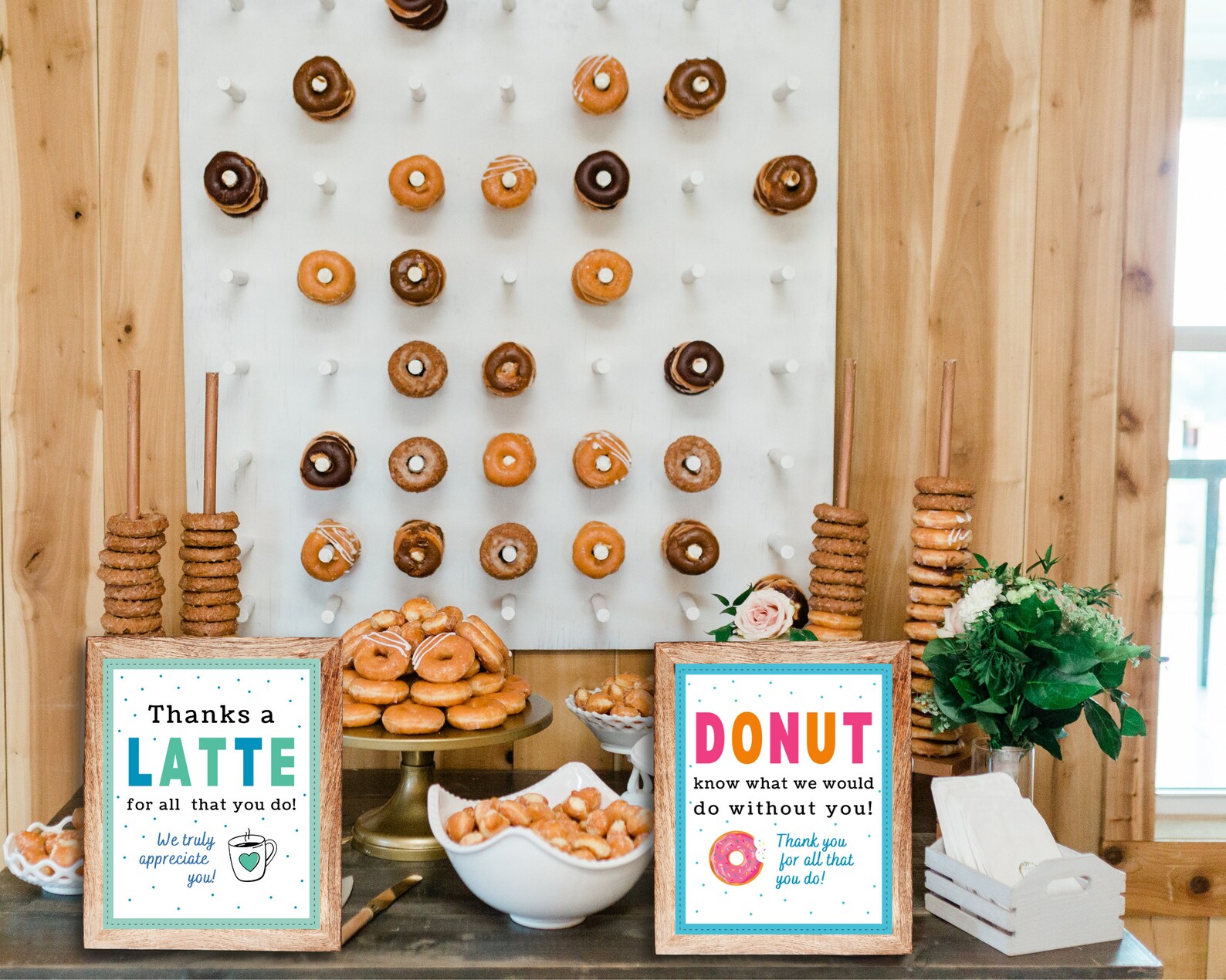 Coffee and Donut Pun Appreciation Sign Printable for Teacher Nurse ...