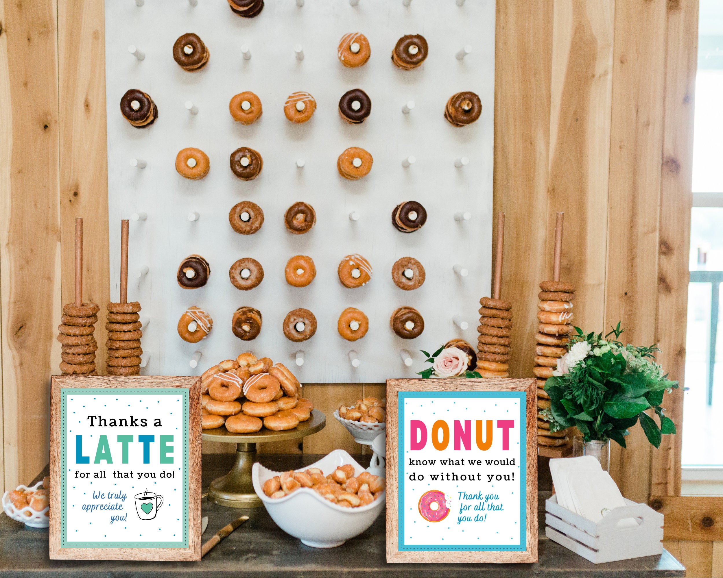 Coffee and Donut Pun Appreciation Sign Printable for Teacher - Etsy
