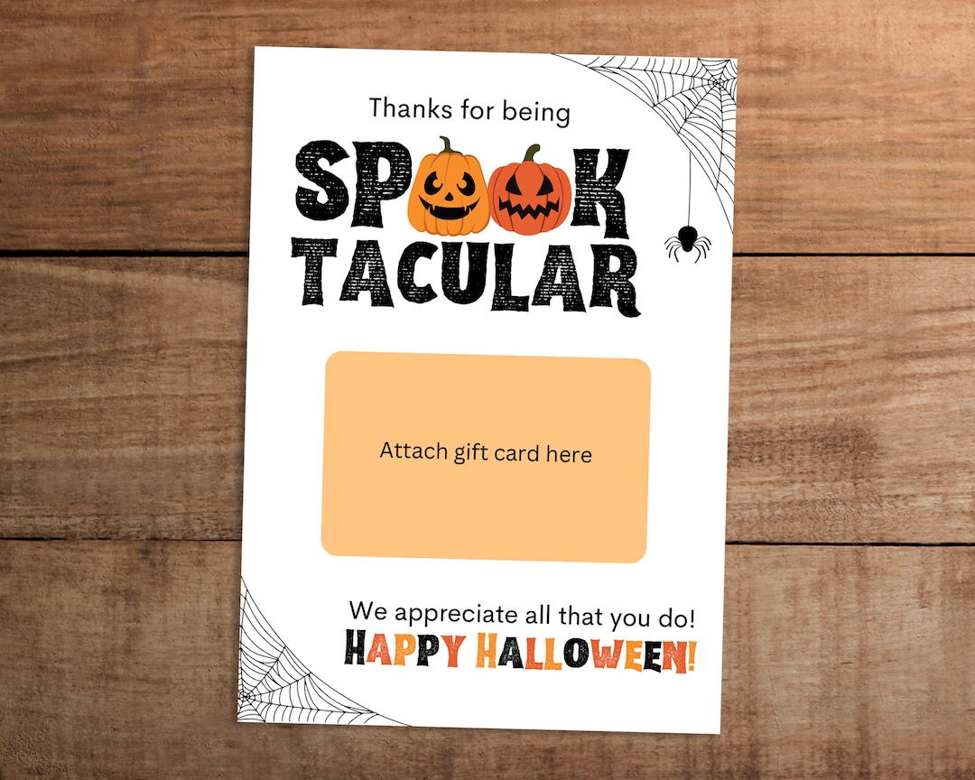 Halloween Gift Card Holder for Teacher Staff Volunteer Nurse Friend ...