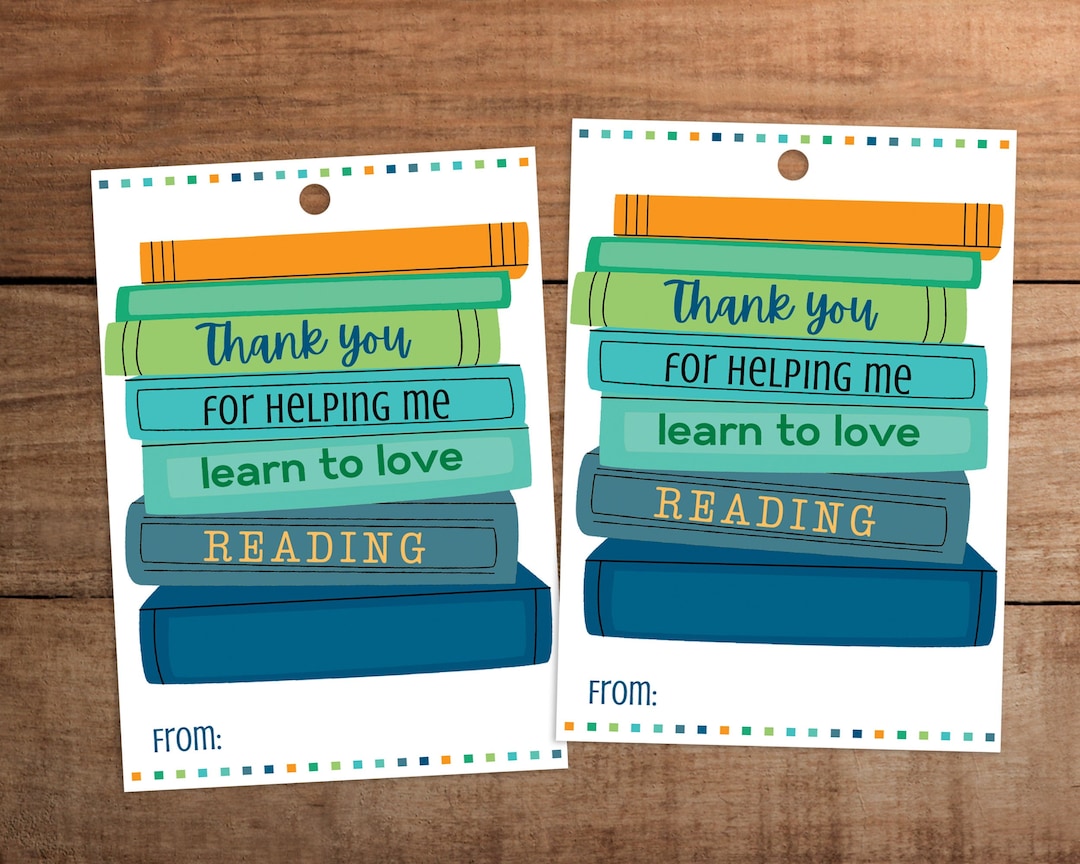 Librarian Appreciation Gift Tag Printable Reading Teacher Specialist - Etsy