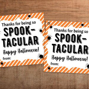 Spooktacular Halloween Thank You Gift Tag Printable for Staff - Etsy
