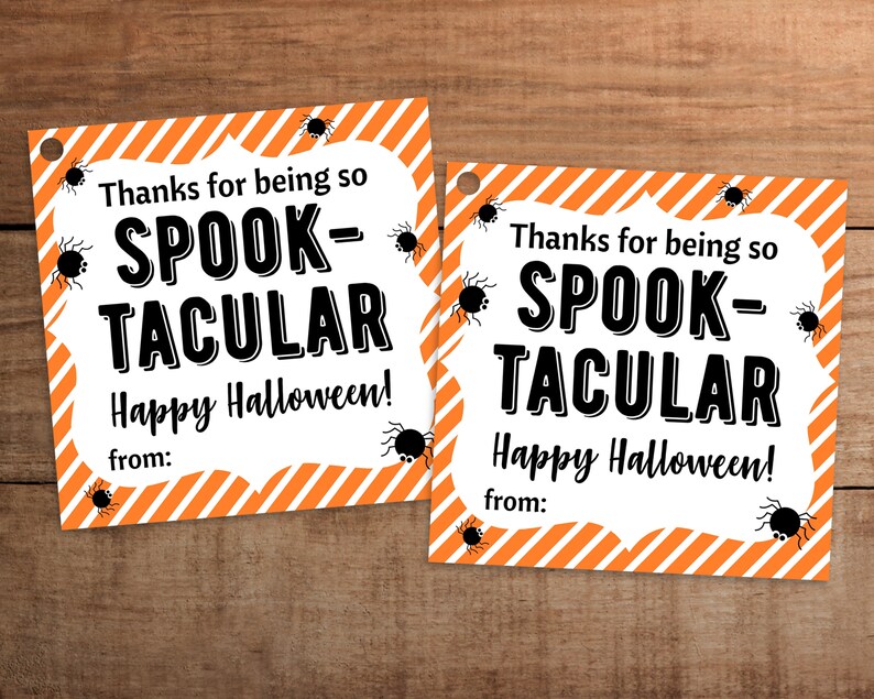 Spooktacular Halloween Thank You Gift Tag Printable for Staff - Etsy